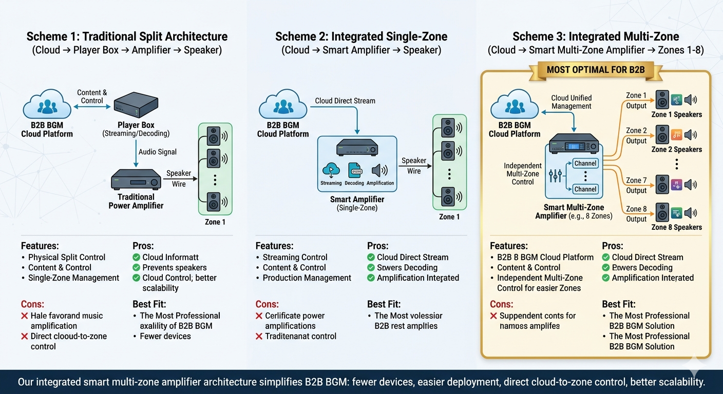 B2B Background Music Architecture Comparison: Why Multi-Zone Smart ...